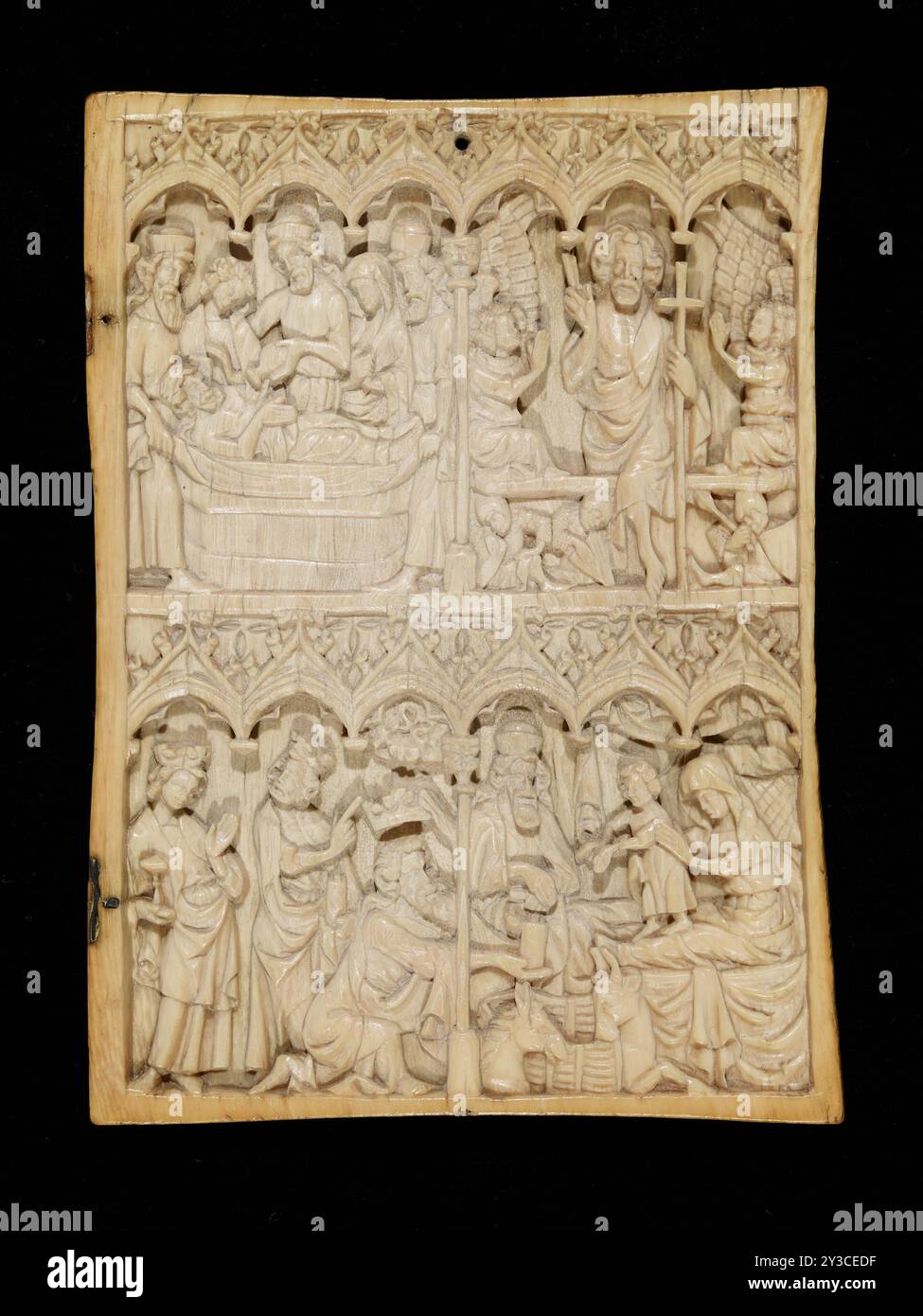 Entombment of Christ / Resurrection and Nativity, 1325-1375. Right wing ...