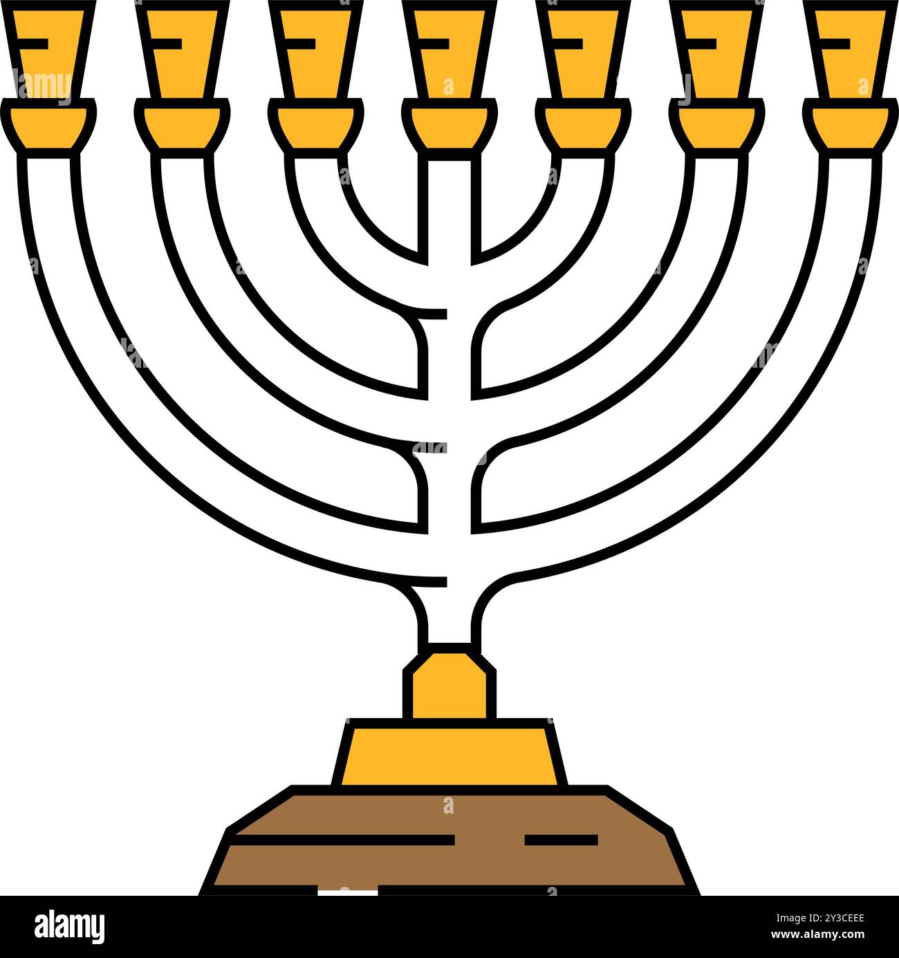 Menorah Jewish Icon Color Illustration Stock Vector Image And Art Alamy
