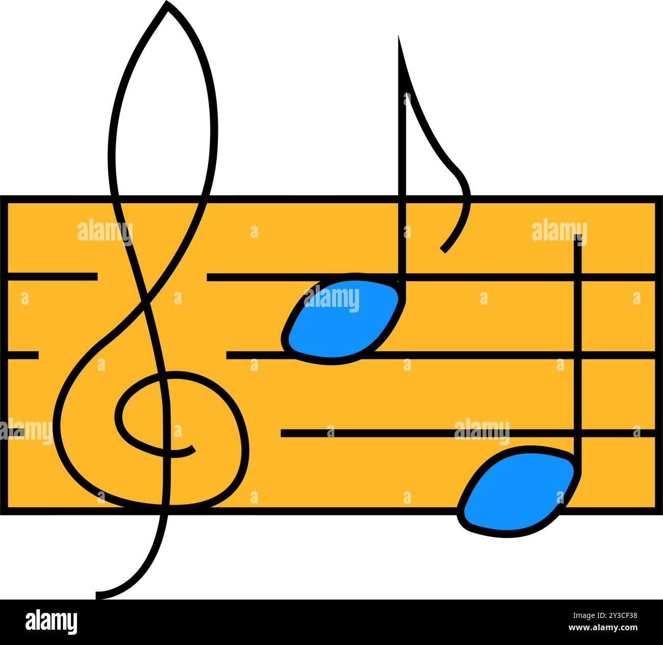 music notes retro icon color illustration Stock Vector Image & Art - Alamy