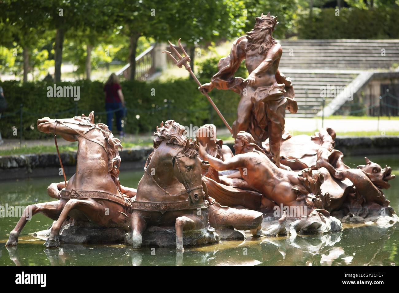 Water feature in the garden of the Palacio La Granja de San Ildefonso ...