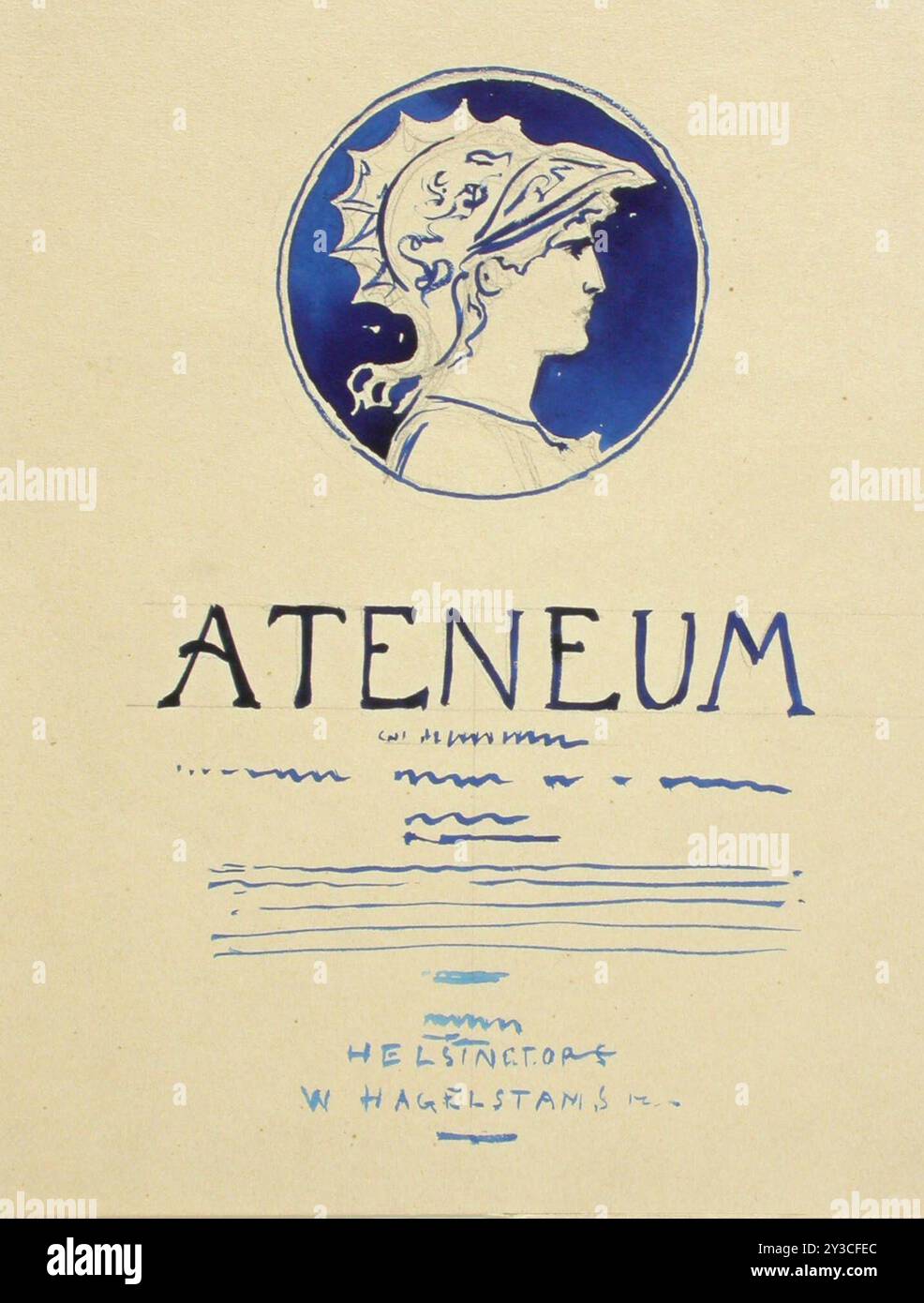 Ateneum magazine cover proposal, published by Wentzel Hagelstam, 1898 ...