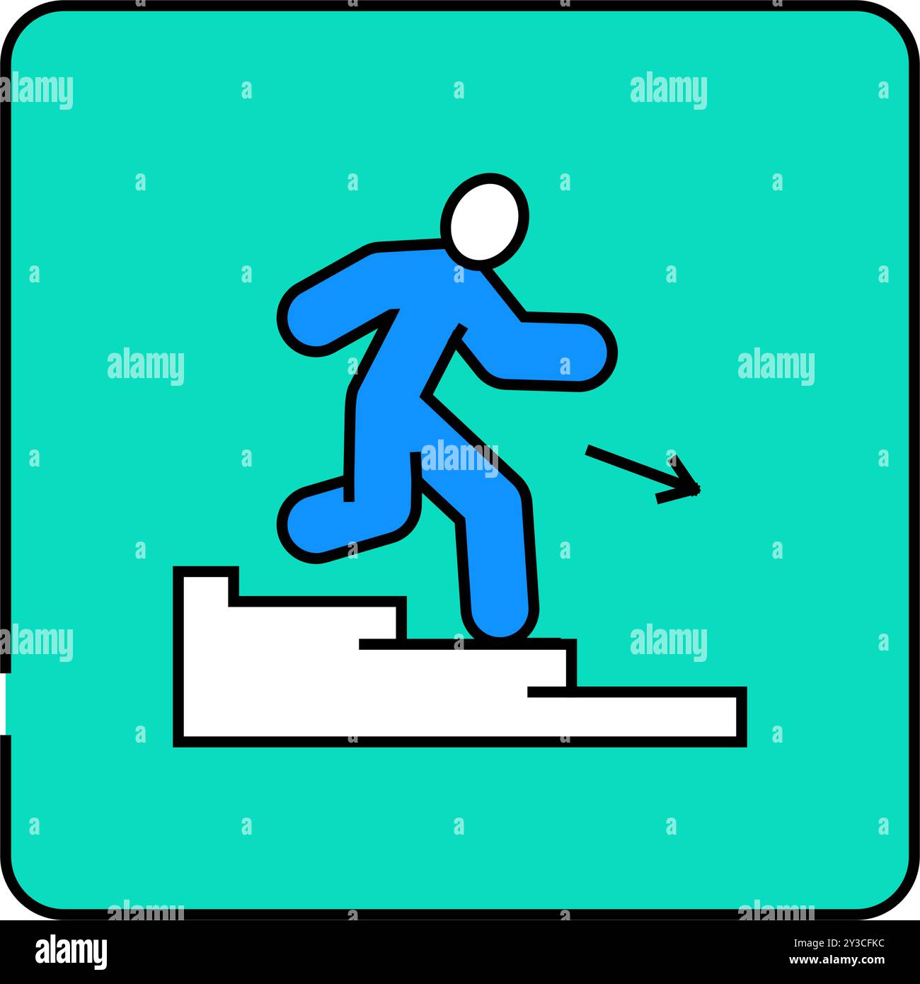staircase down evacuation emergency icon color illustration Stock ...