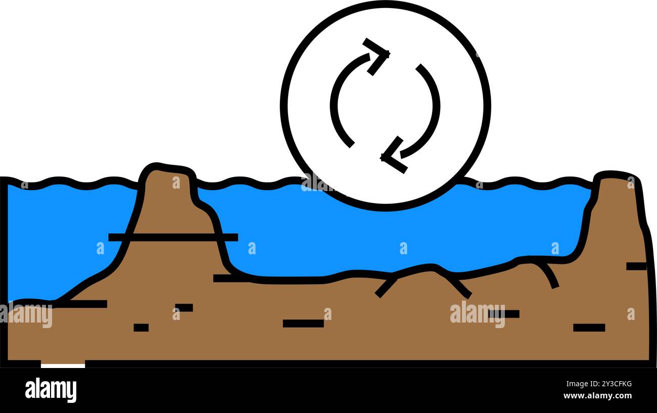 wetland restoration environmental icon color illustration Stock Vector ...