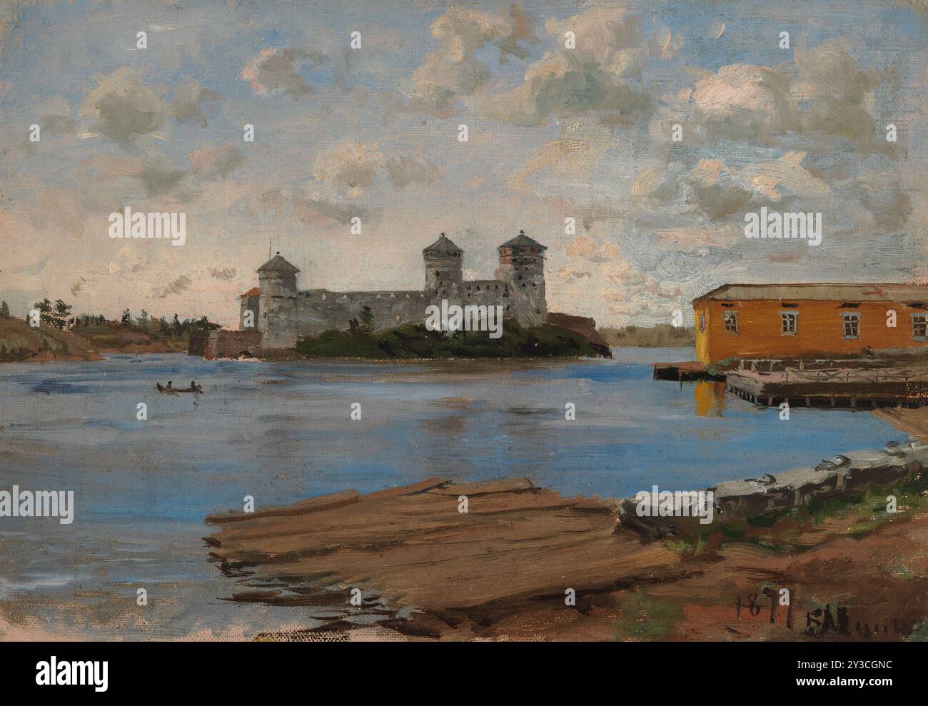 Olavinlinna, 1877. St Olaf's Castle is a 15th-century three-tower ...