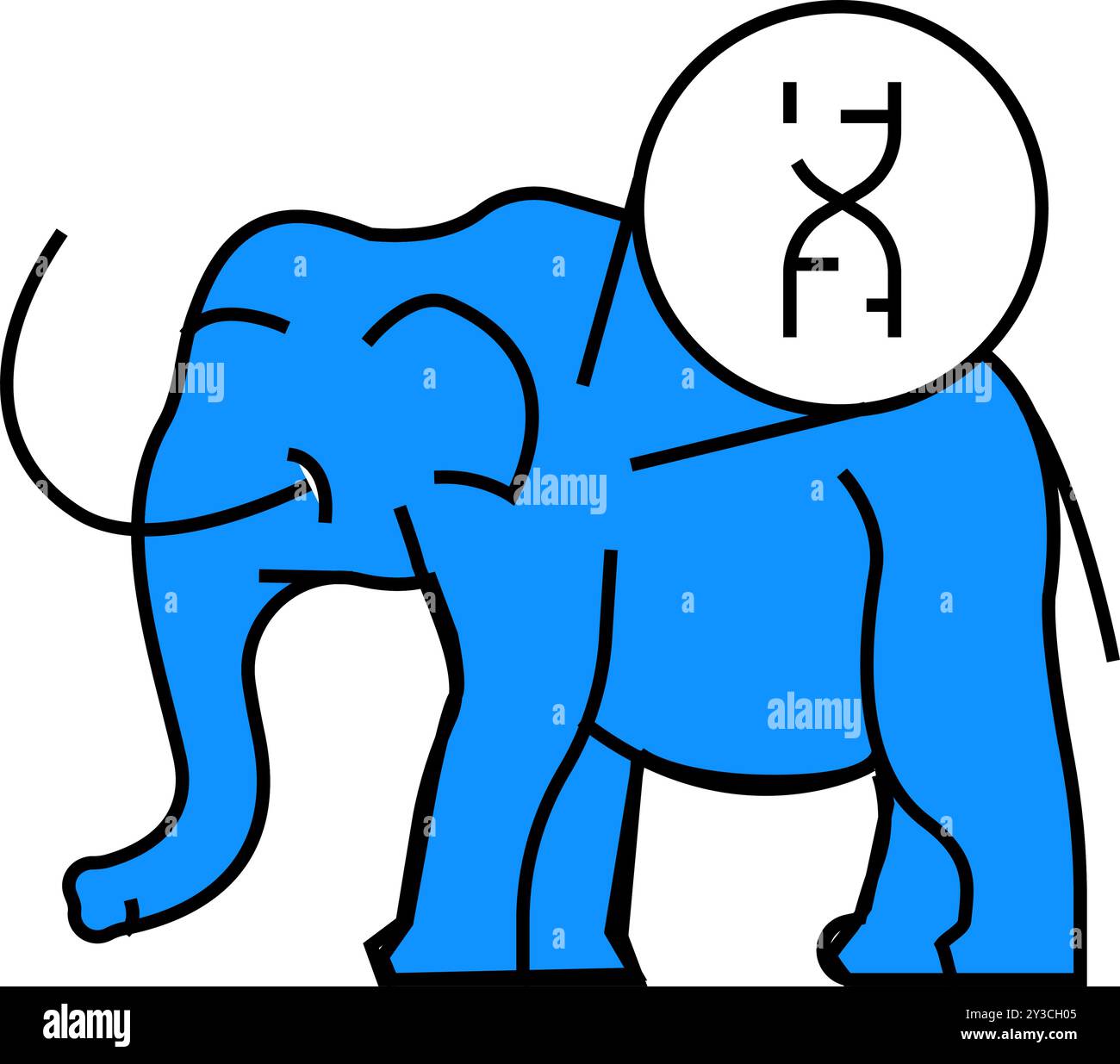 extinct species resurrected future technology icon color illustration ...