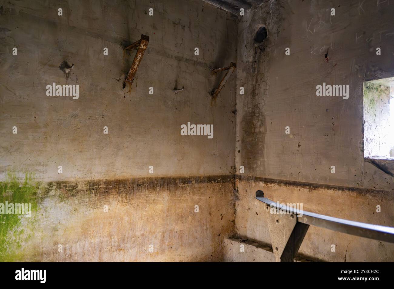 Bunker from inside, Bunker Cheneux, bright, light, 2nd World War, built ...