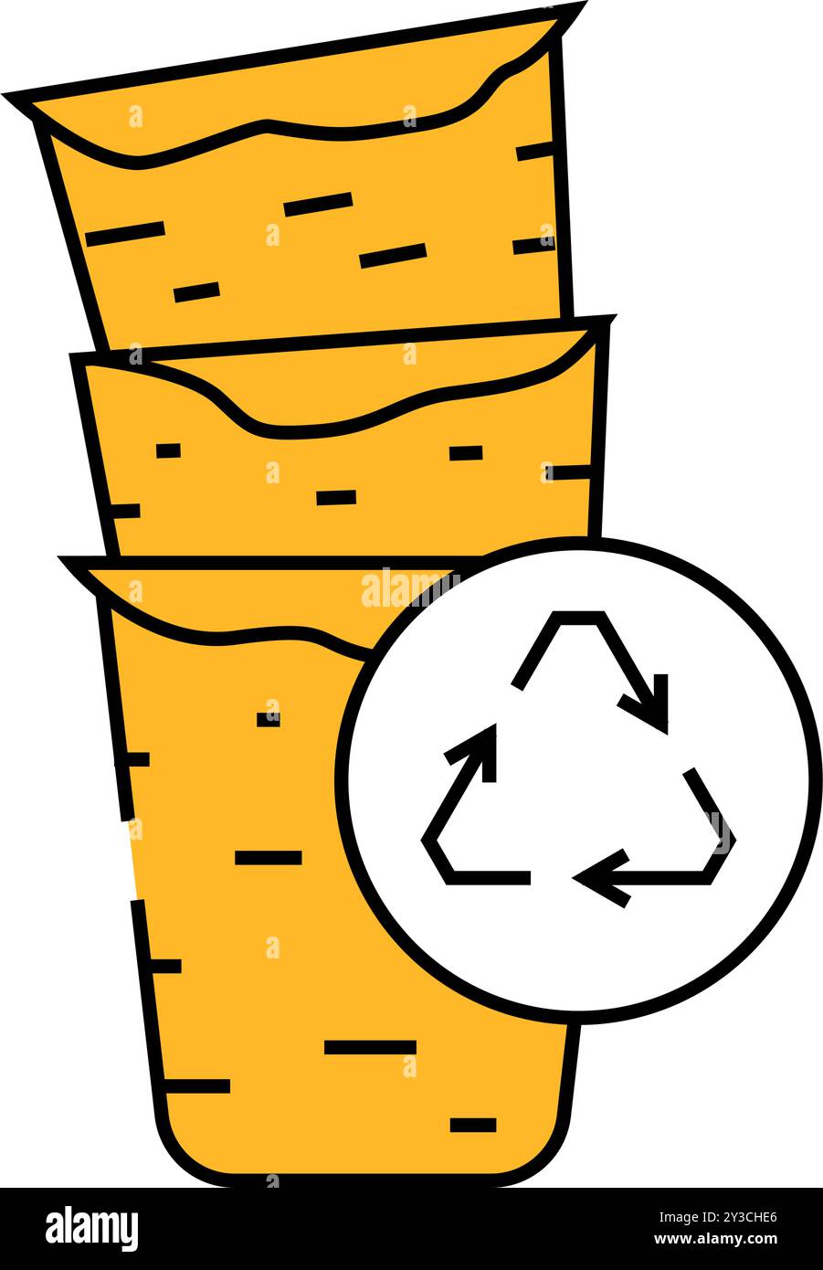 biodegradable materials environmental icon color illustration Stock ...