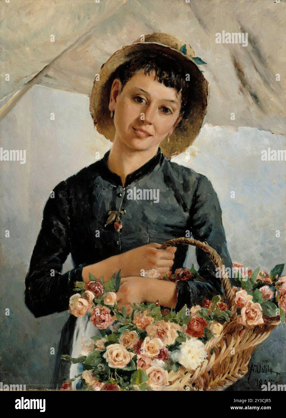 Flower Girl, 1885 Stock Photo - Alamy