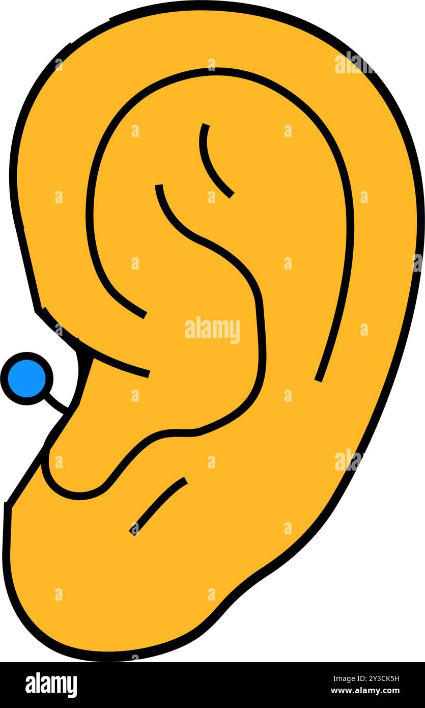 tragus piercing earring icon color illustration Stock Vector Image ...