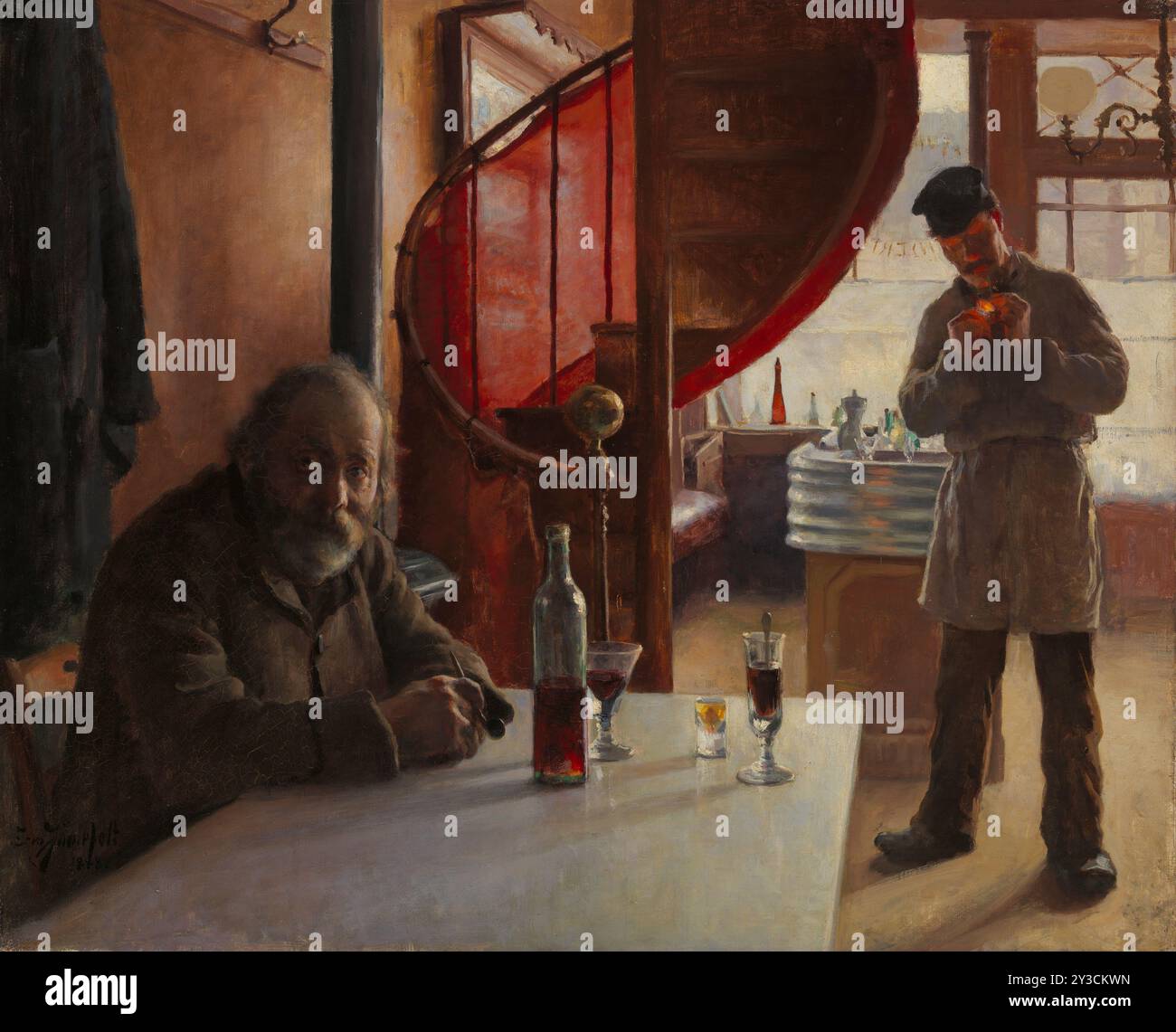 French Wine Bar, 1888 Stock Photo - Alamy