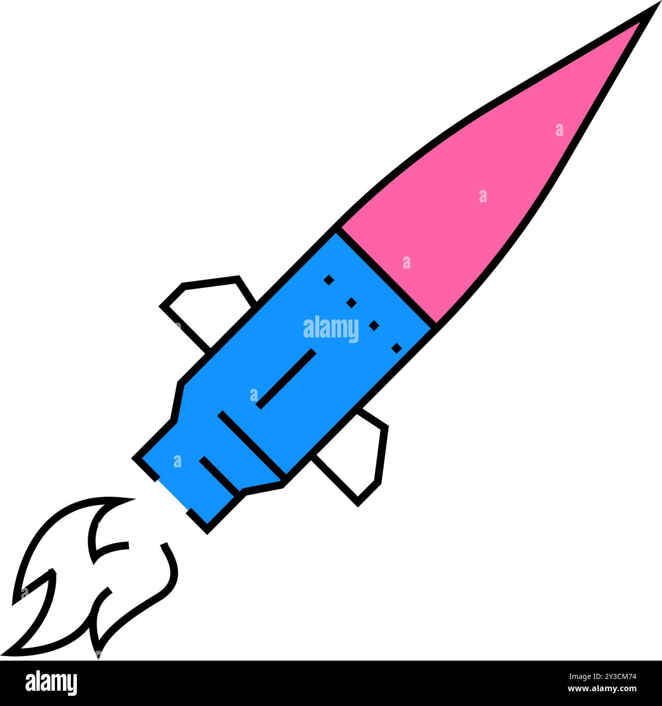 hypersonic missiles future technology icon color illustration Stock ...