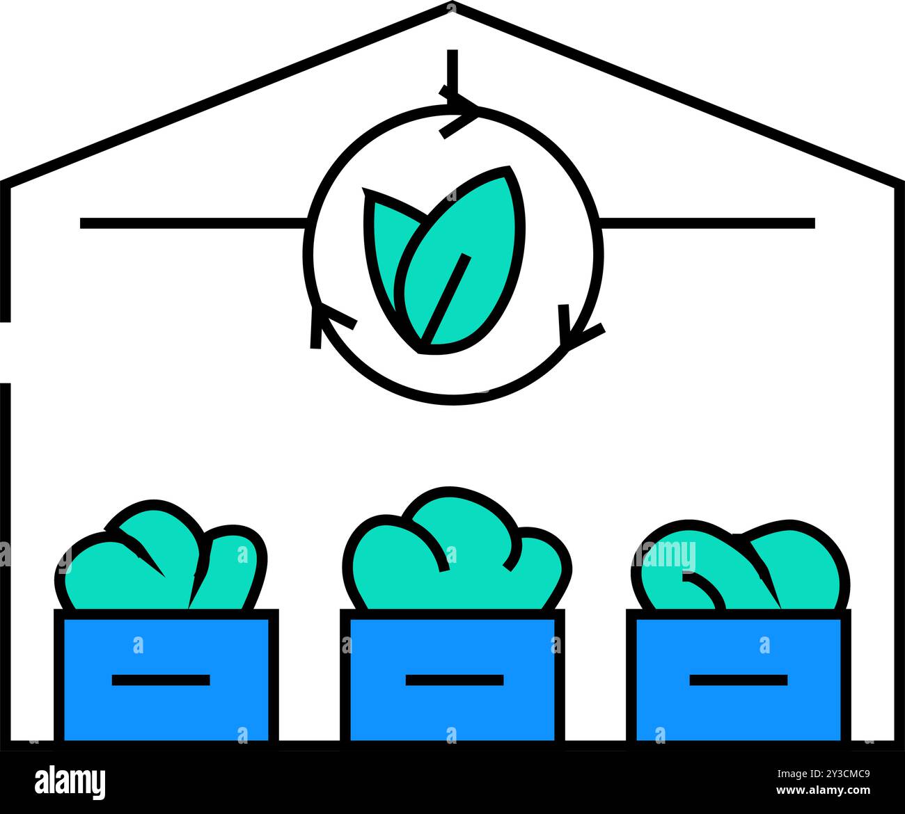 sustainable farming green living icon color illustration Stock Vector ...