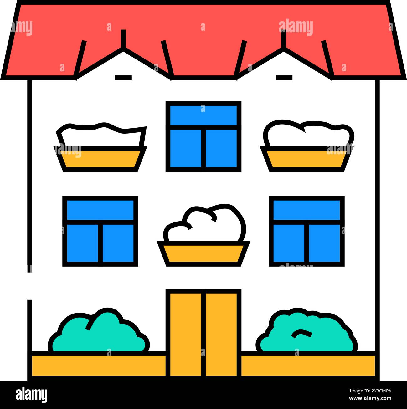 building green livingreen living icon color illustration Stock Vector ...