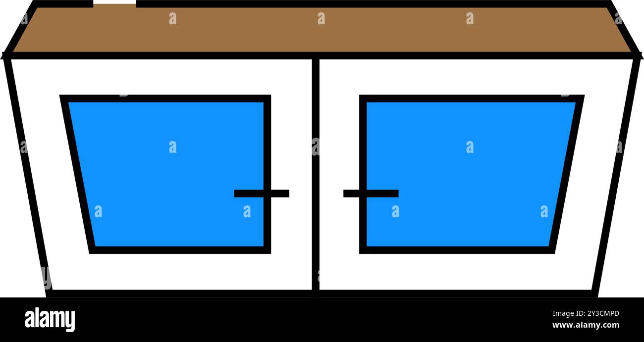 window top view icon color illustration Stock Vector Image & Art - Alamy