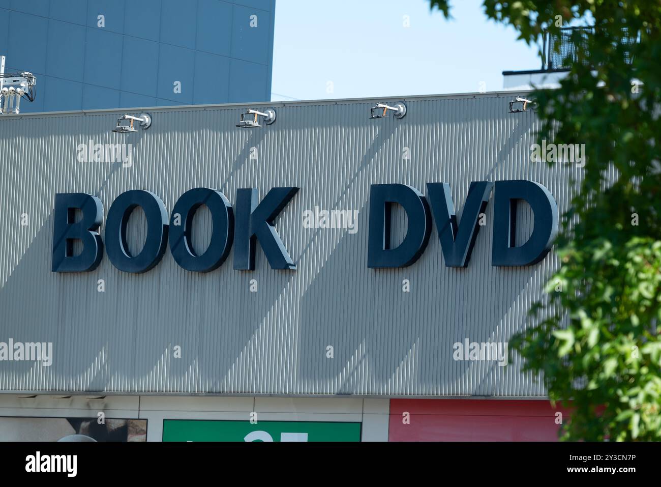 Books and DVD for sale store sign building that sells manga comic books ...