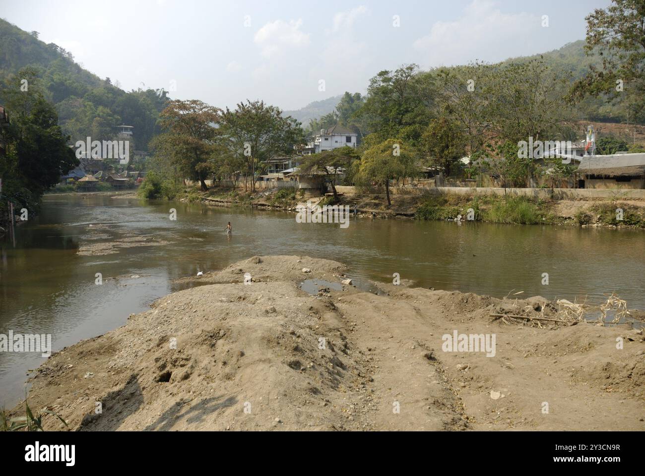 Border river between Thailand and Myanmar in Mae Sai, Thailand, Asia ...