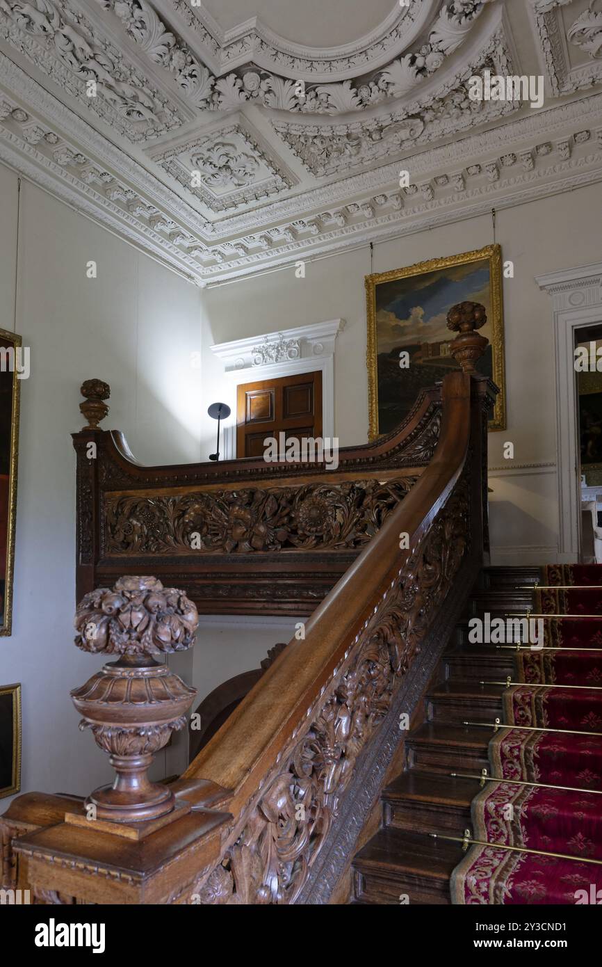 Interior view, Staircase, Dunster Castle, Dunster, England, Great ...