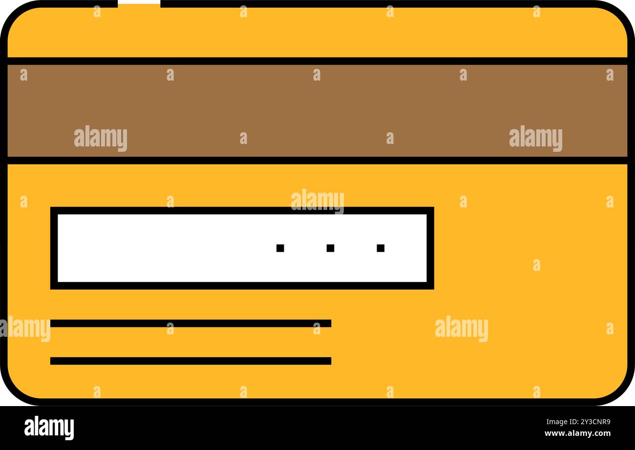 credit card back bank payment icon color illustration Stock Vector ...