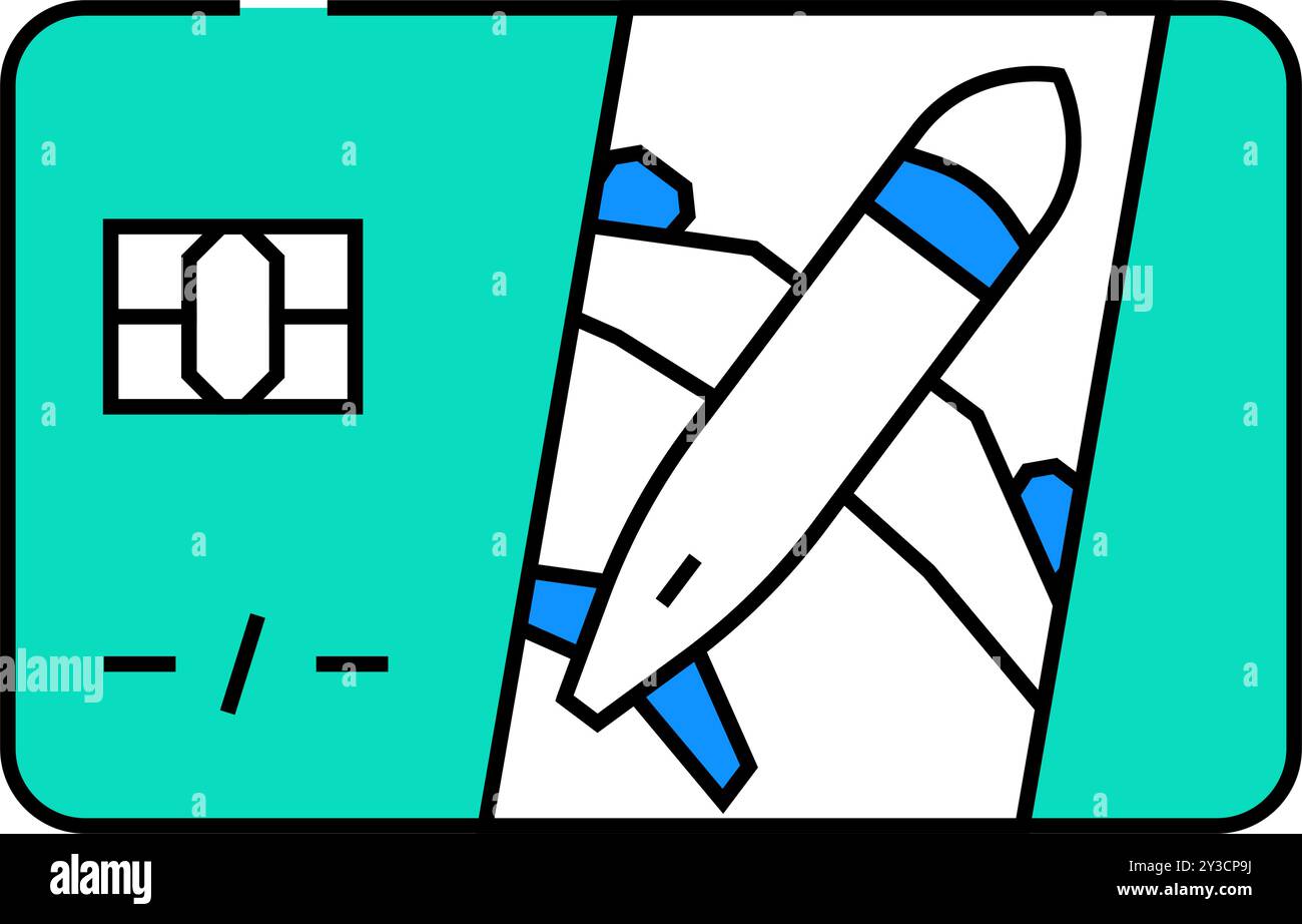 airline miles bank payment icon color illustration Stock Vector Image ...