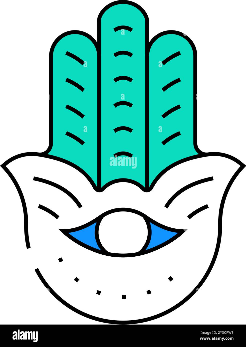 hamsa hand jewish icon color illustration Stock Vector Image & Art - Alamy