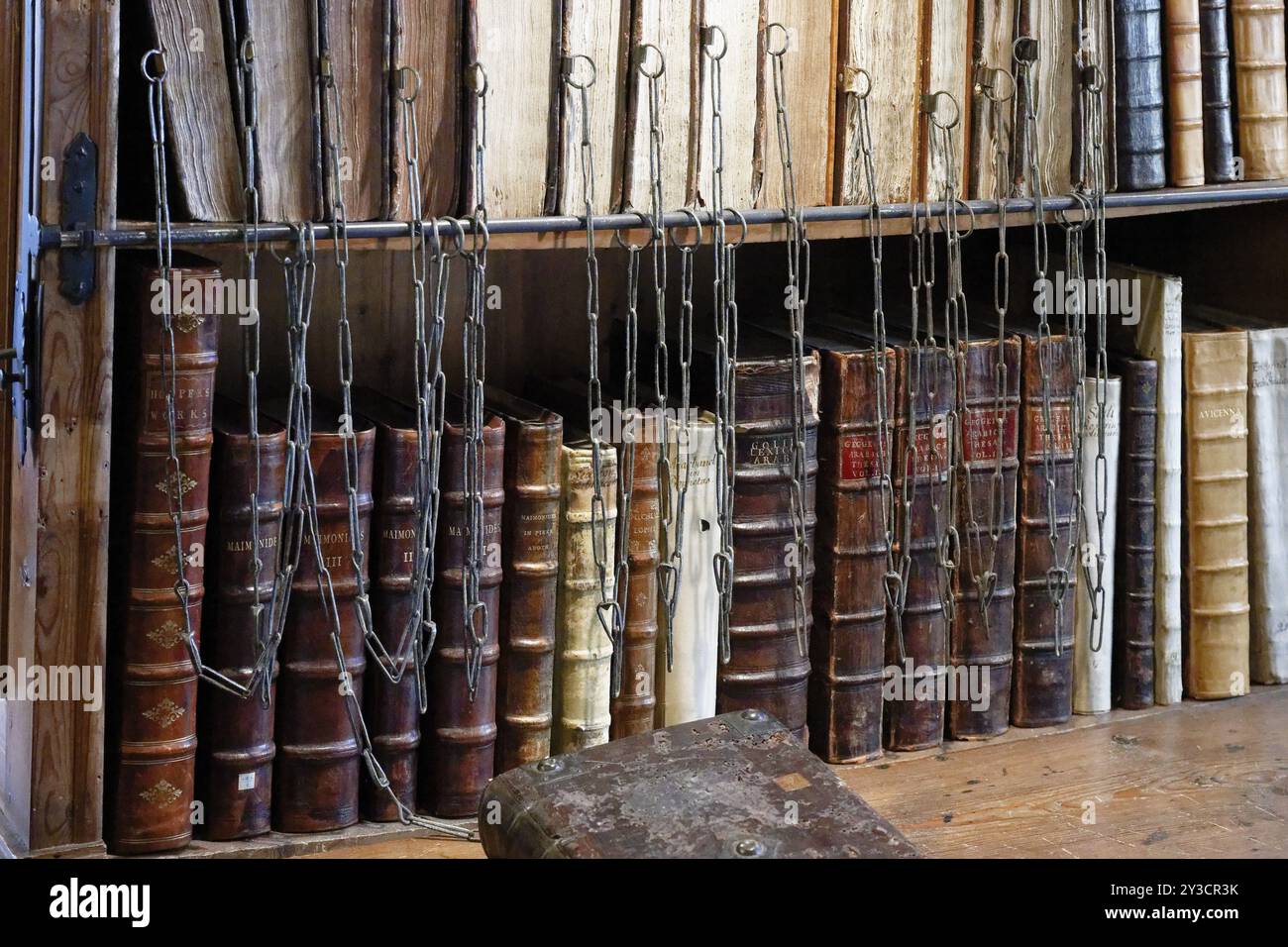 Interior view, Cathedral Library, Wells Cathedral, Wells, England ...