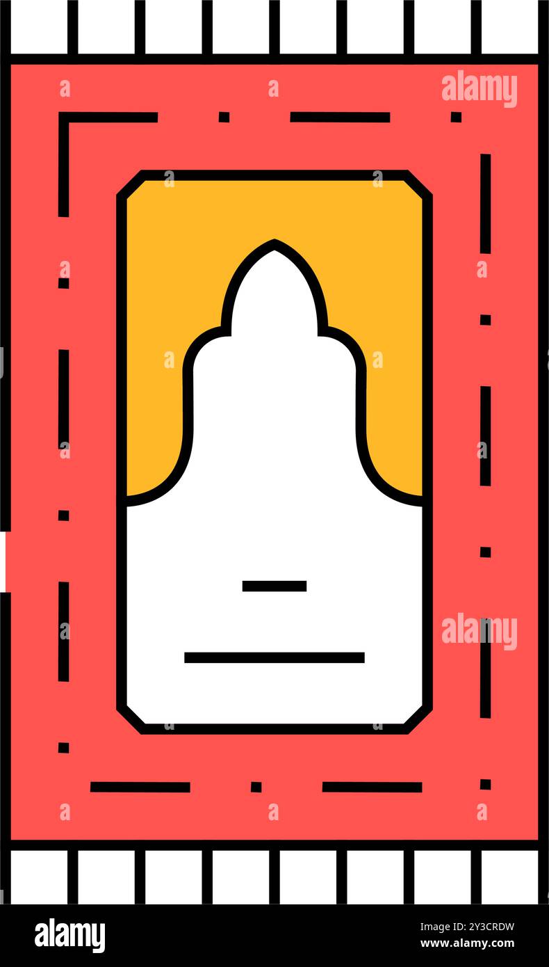 prayer mat islam muslim icon color illustration Stock Vector Image ...