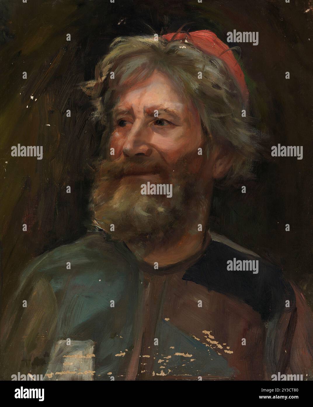 Old Man Wearing a Red Cap, sketch for the painting Fairy Tale Princess ...