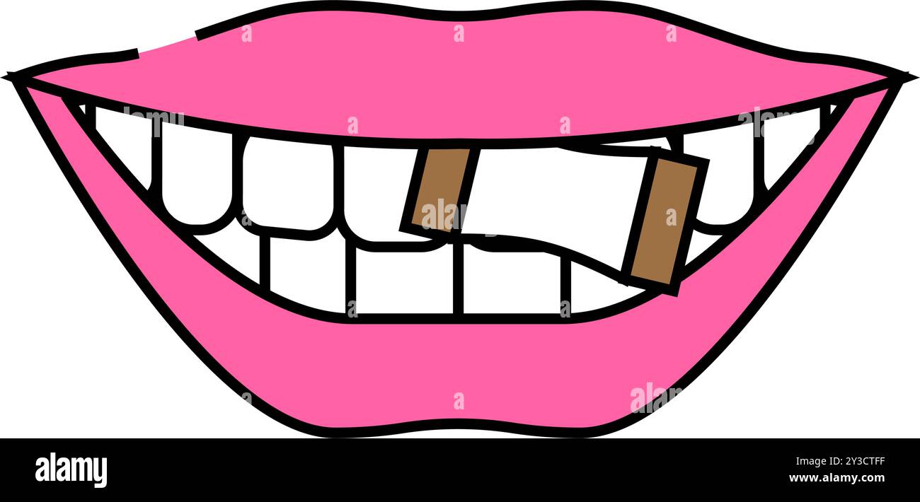 snus nicotine mouth icon color illustration Stock Vector Image & Art ...