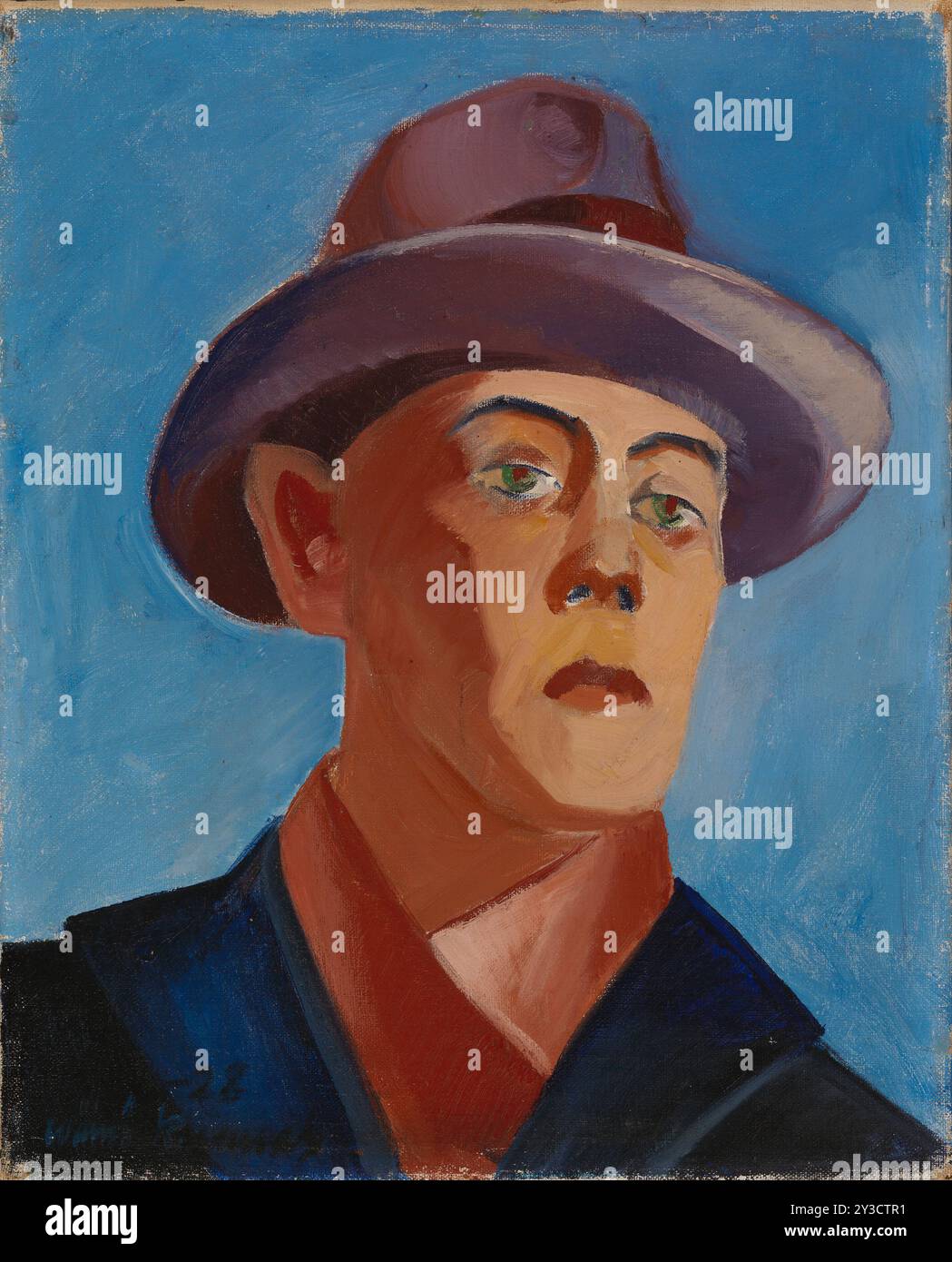 Self-Portrait with a Hat, 1928 Stock Photo - Alamy