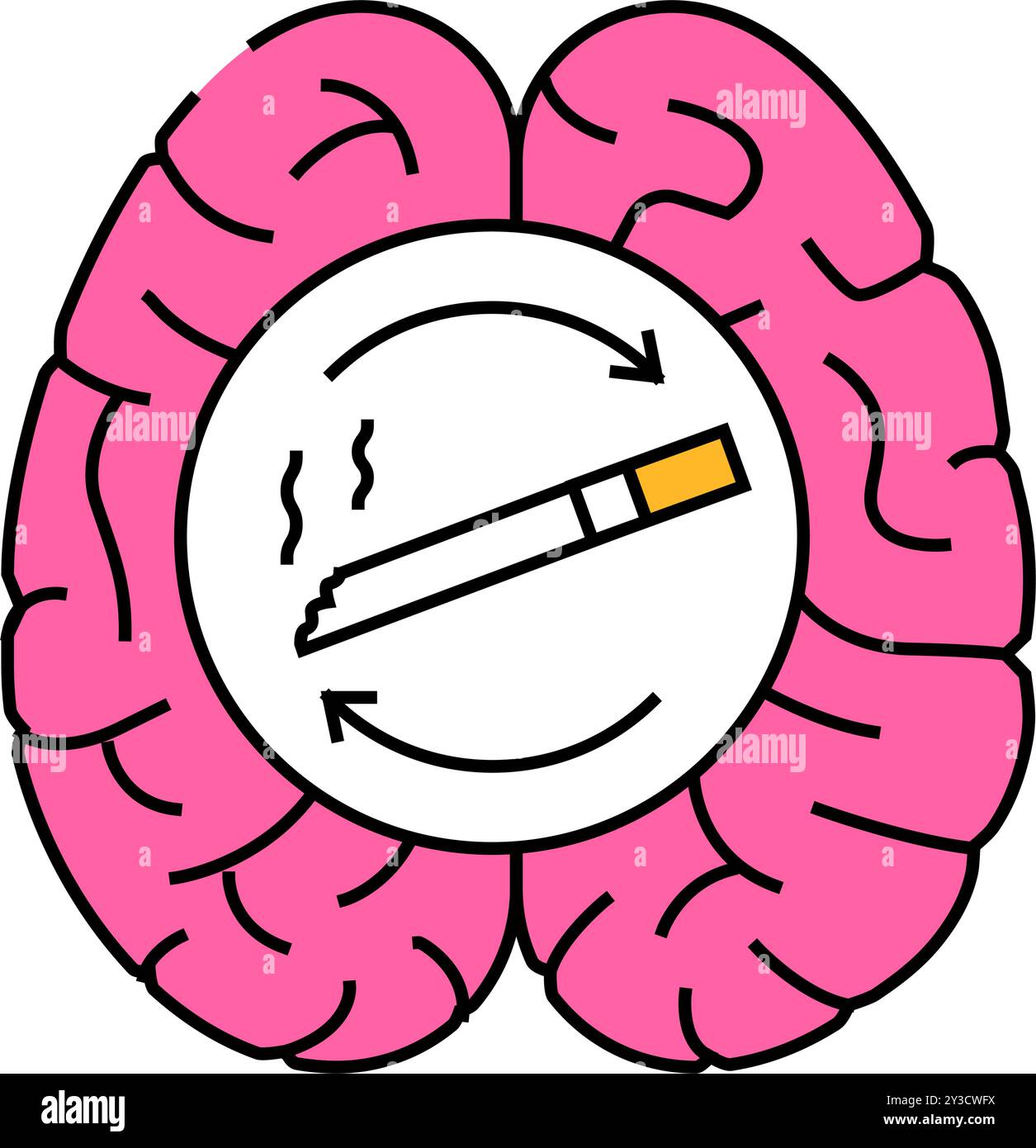 addiction nicotine tobacco icon color illustration Stock Vector Image ...