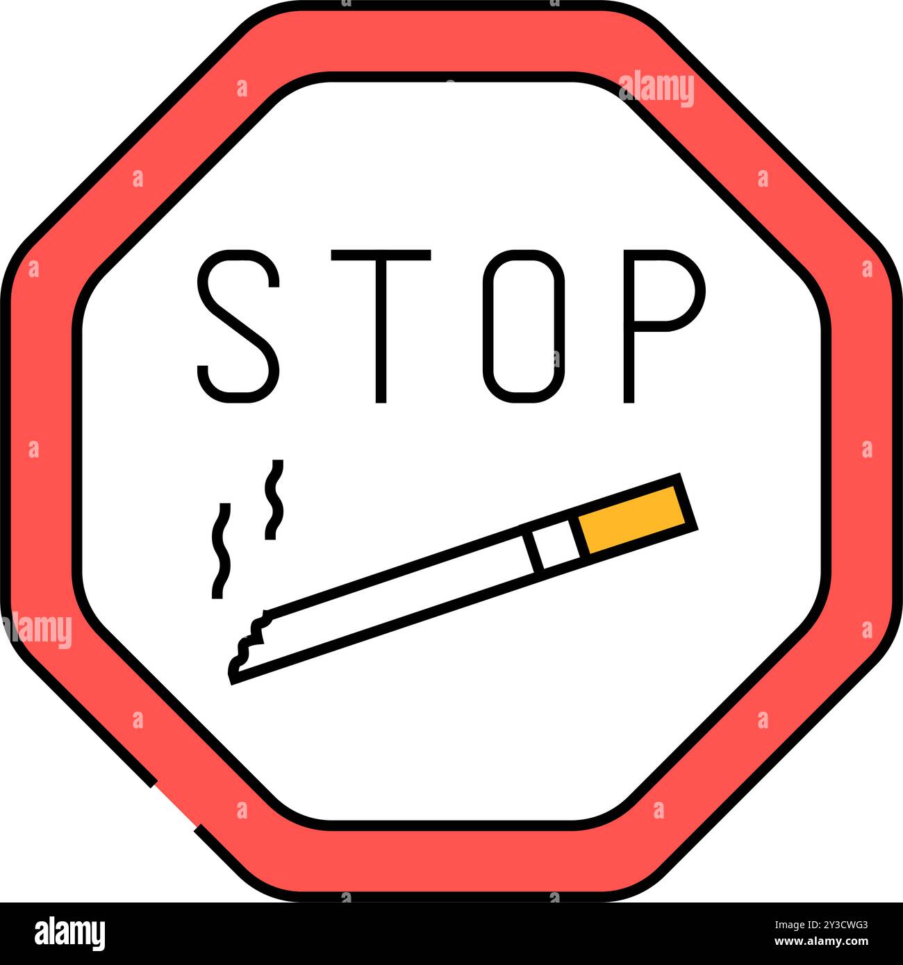 stop nicotine icon color illustration Stock Vector Image & Art - Alamy