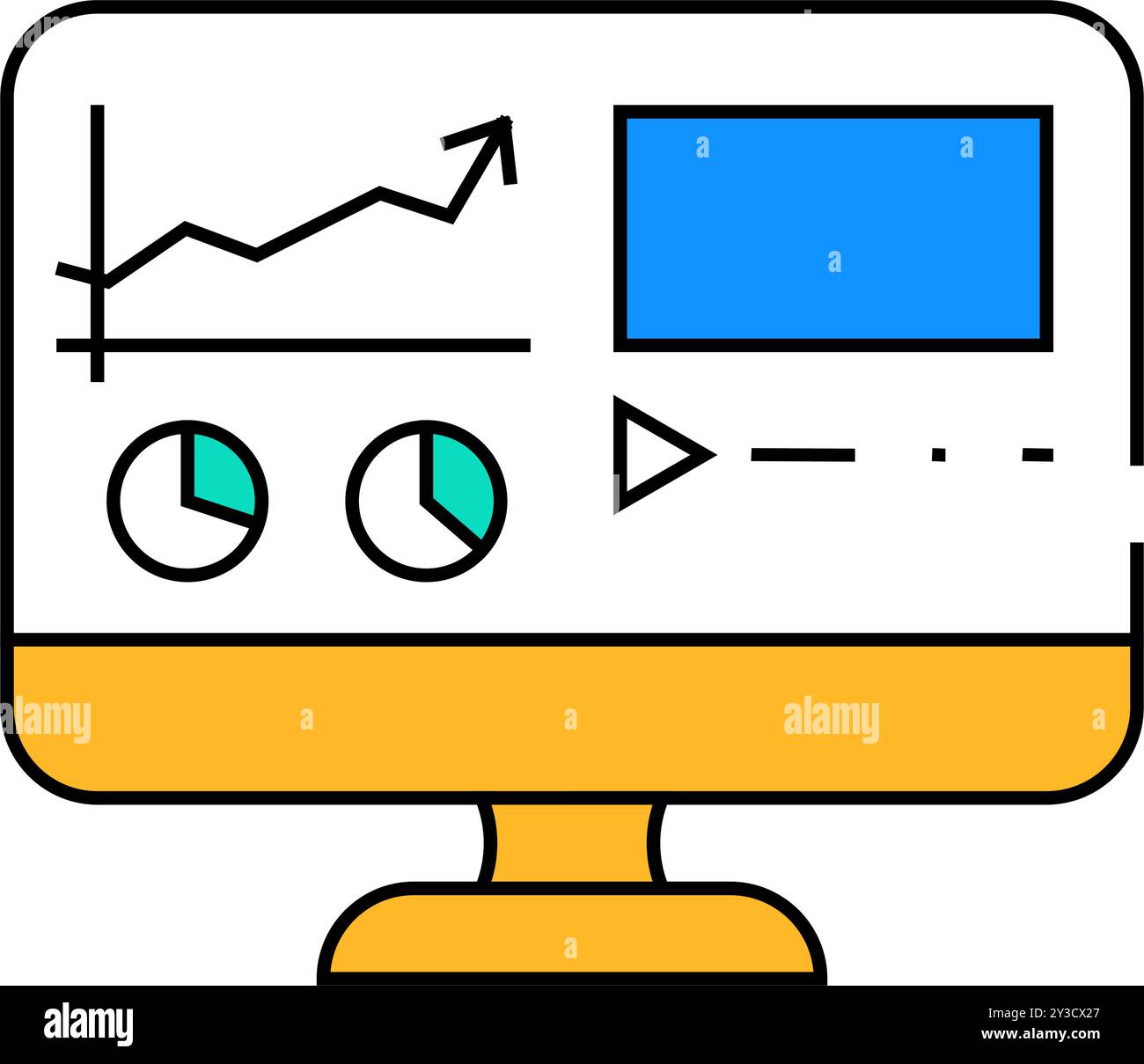 roi tracking social media icon color illustration Stock Vector Image ...