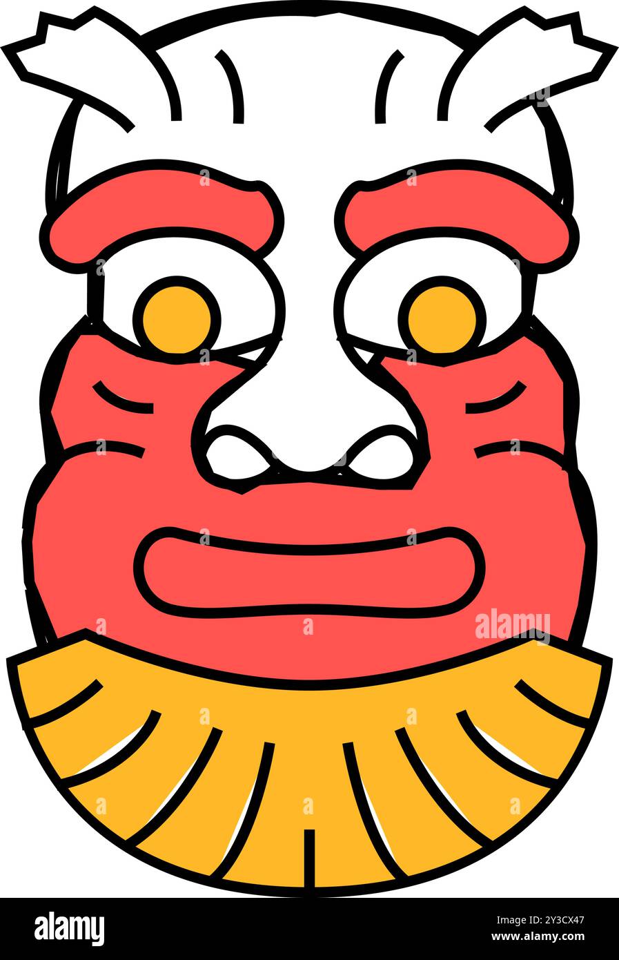 kagura dance mask shintoism icon color illustration Stock Vector Image ...