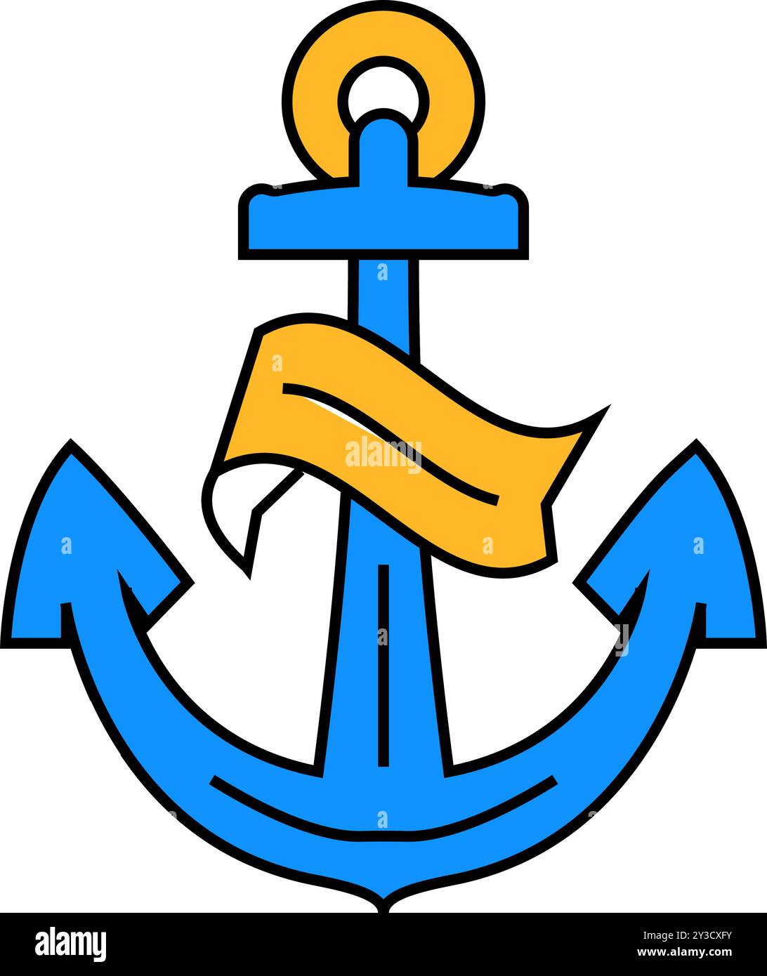 anchor tattoo art vintage icon color illustration Stock Vector Image ...