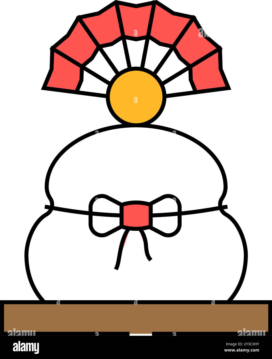 kagami mochi decoration shintoism icon color illustration Stock Vector Image & Art - Alamy