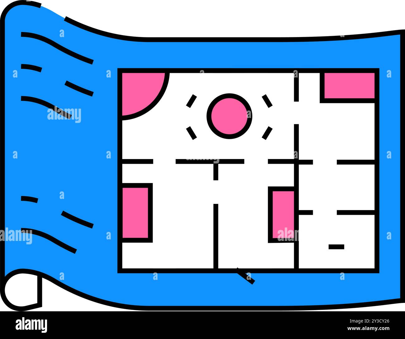 blueprint creation architectural drafter icon color illustration Stock ...