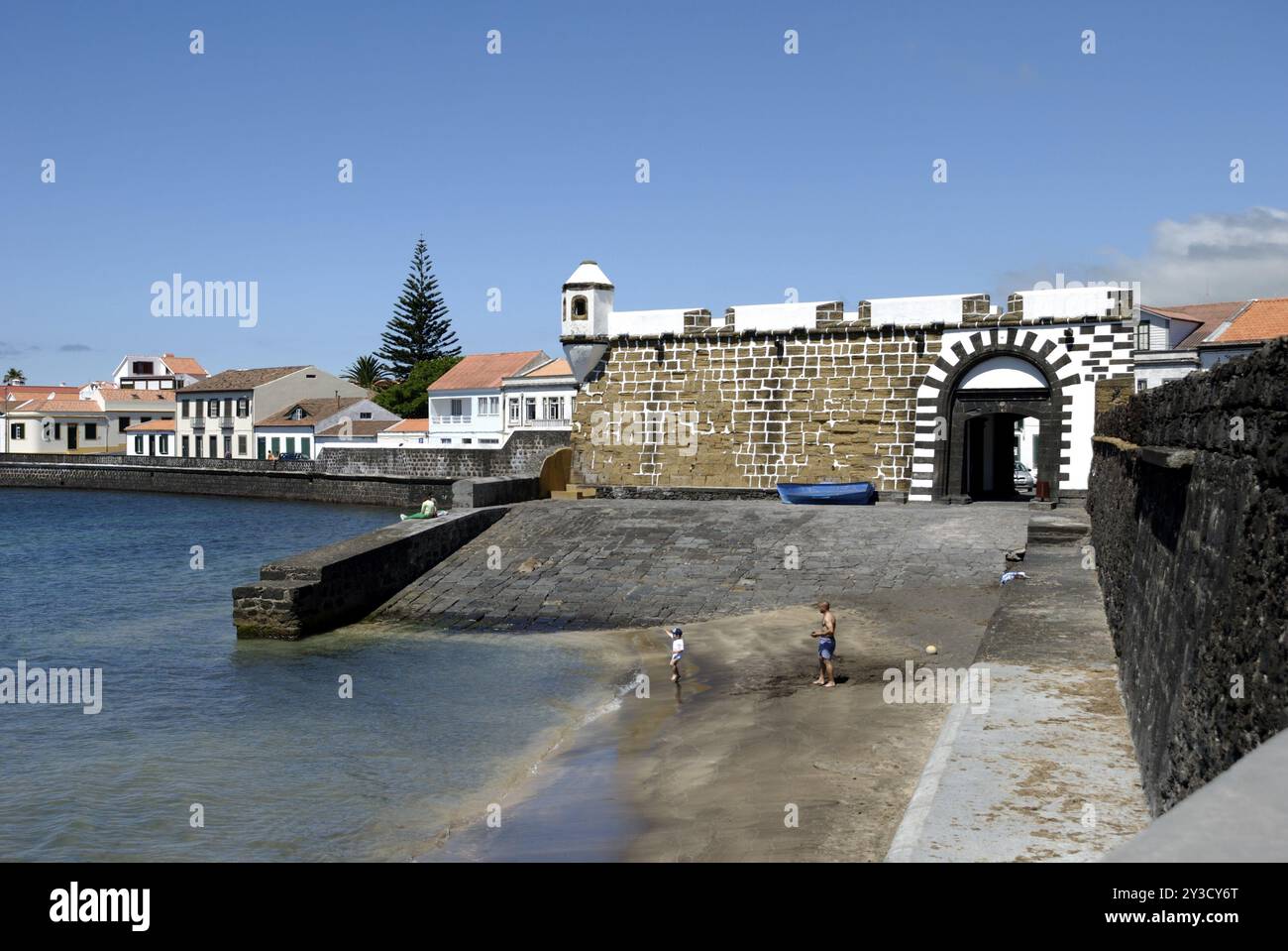 Fortress harbour of Porto Pim in Horta, Faial Stock Photo - Alamy