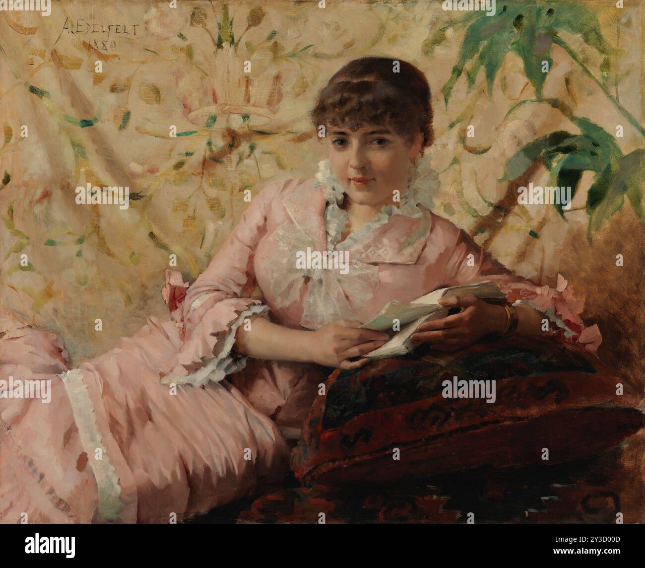 Parisienne Reading, 1880 Stock Photo - Alamy