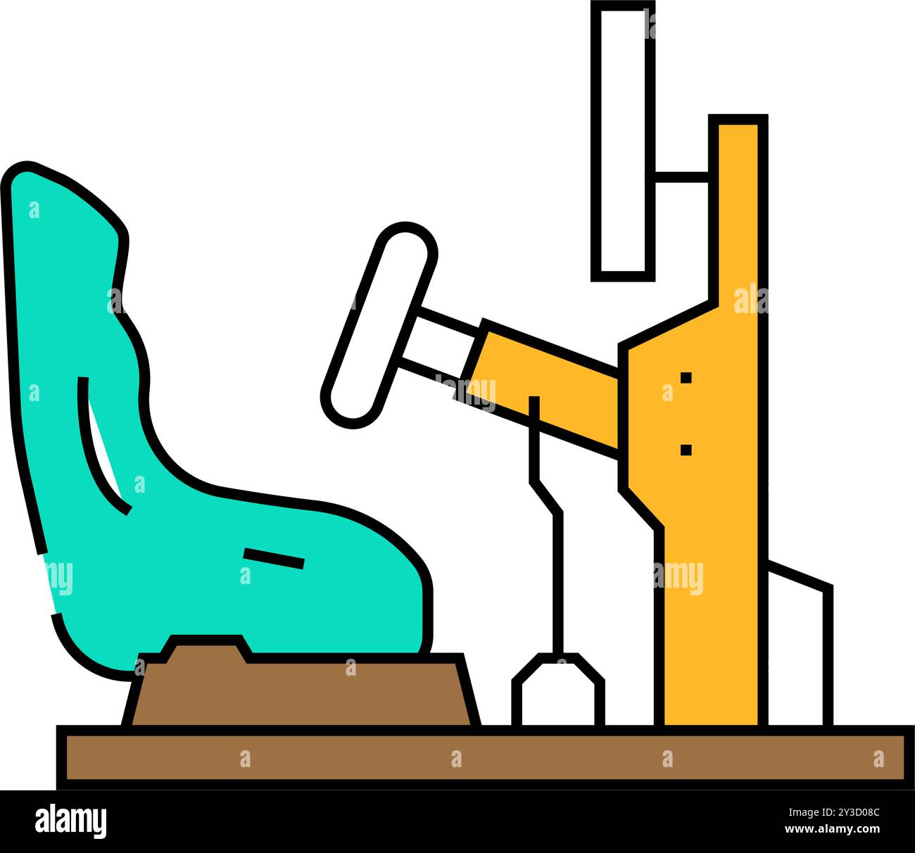 racing simulator vehicle icon color illustration Stock Vector Image ...