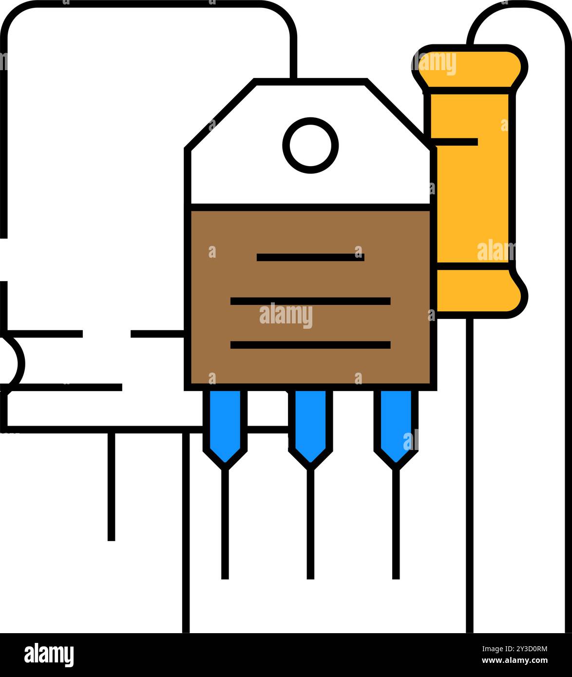 electronic components manufacturing engineer icon color illustration ...