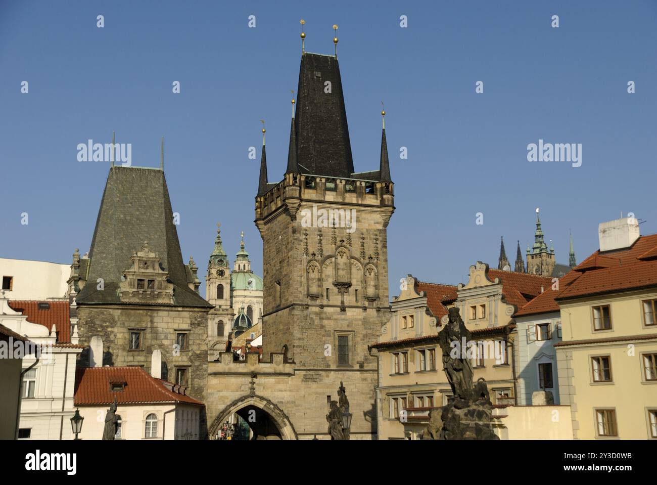 Lesser Town Bridge Towers on Charles Bridge, Prague Stock Photo - Alamy