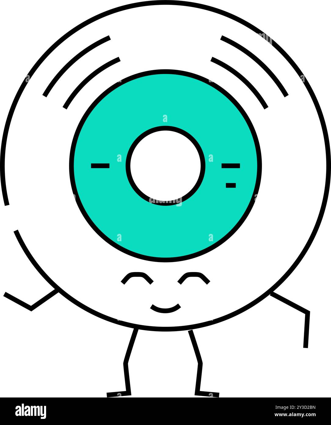 vinyl disc character retro music icon color illustration Stock Vector ...