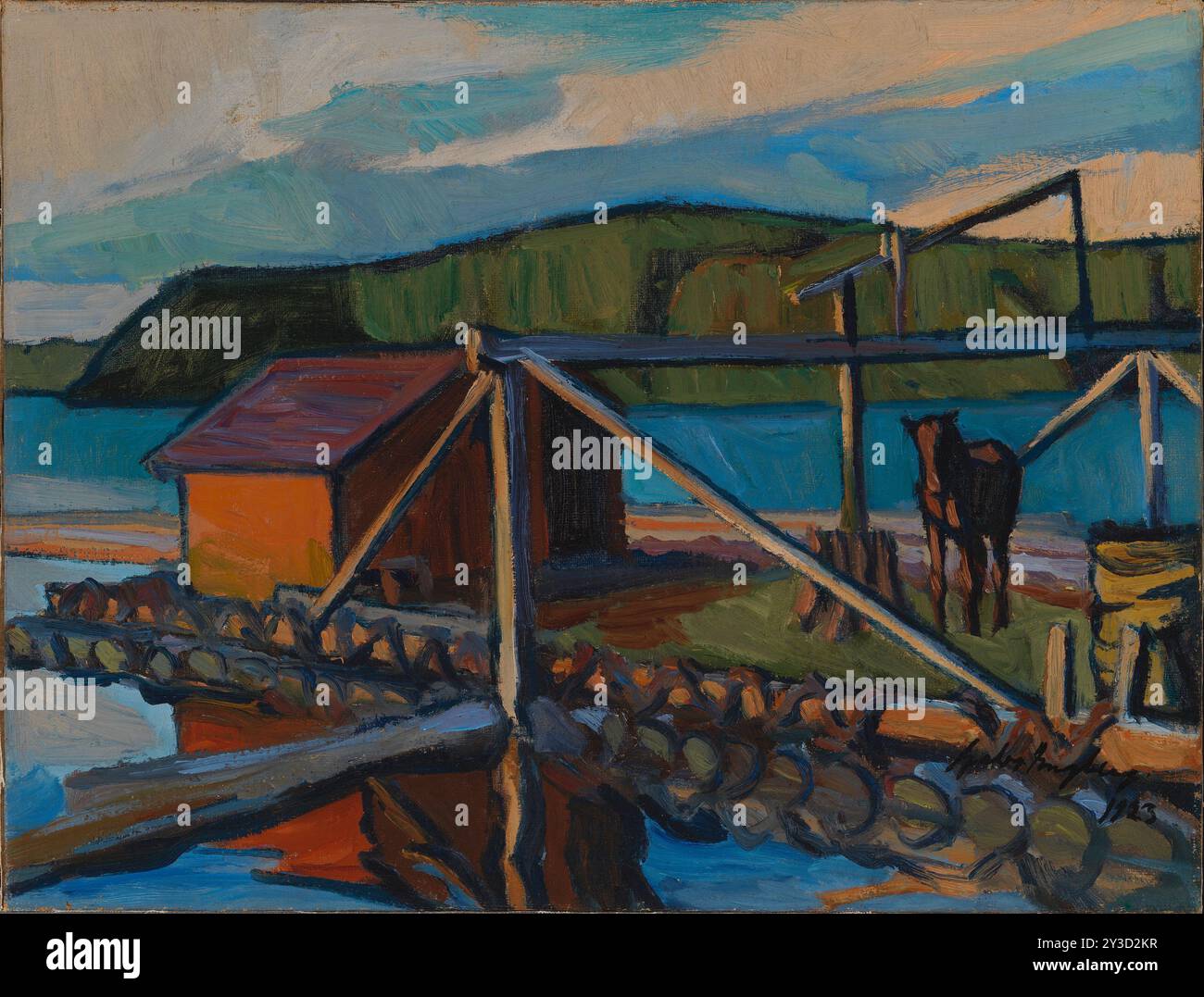 Log Driving Raft, 1923 Stock Photo - Alamy