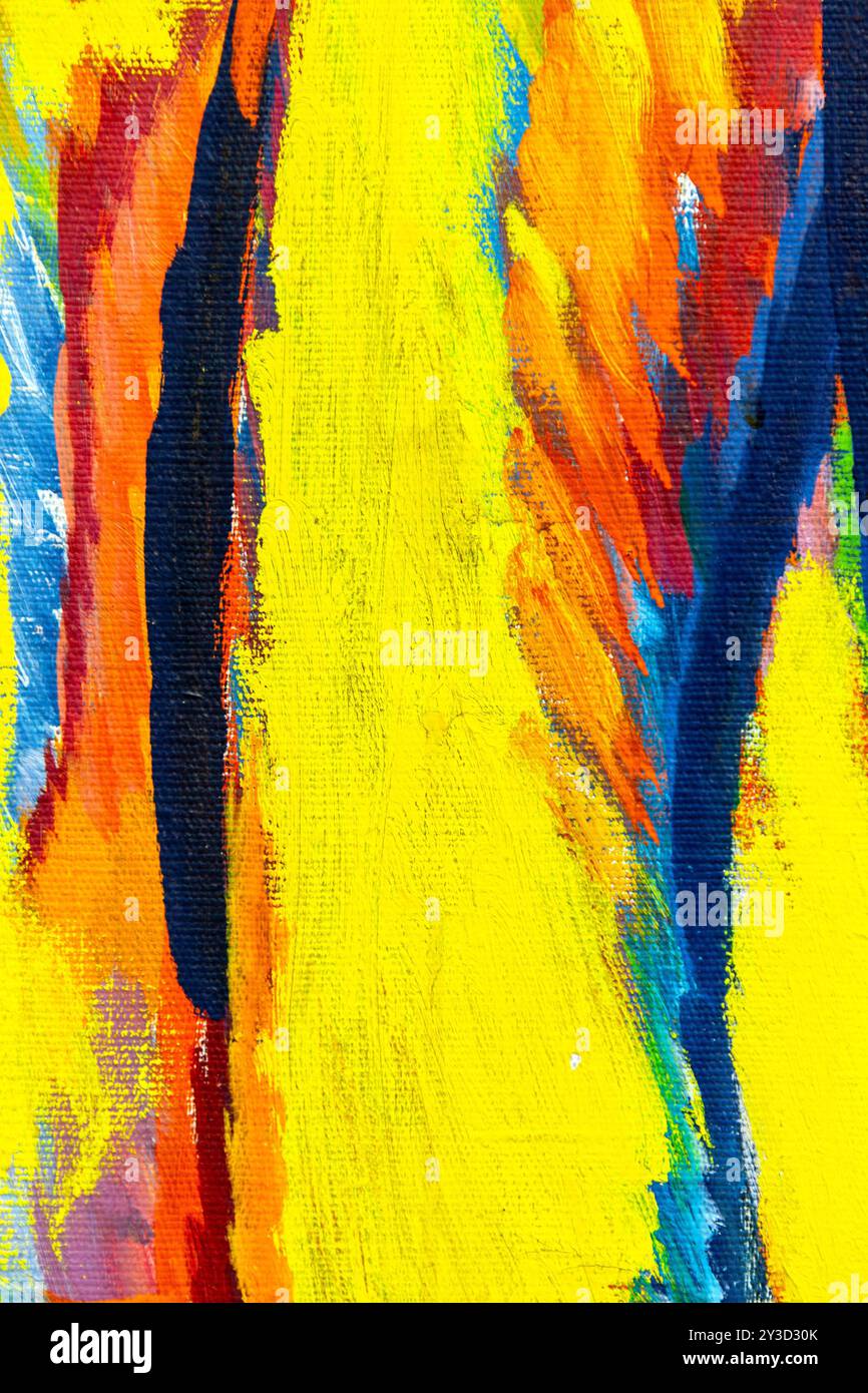 Painted canvas fragment, abstract art painting detail texture ...