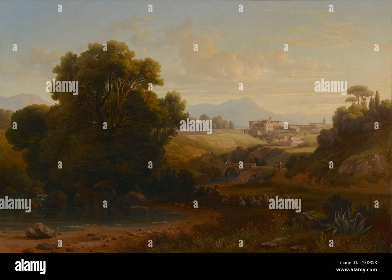 Landscape in Italy, 1856 Stock Photo - Alamy