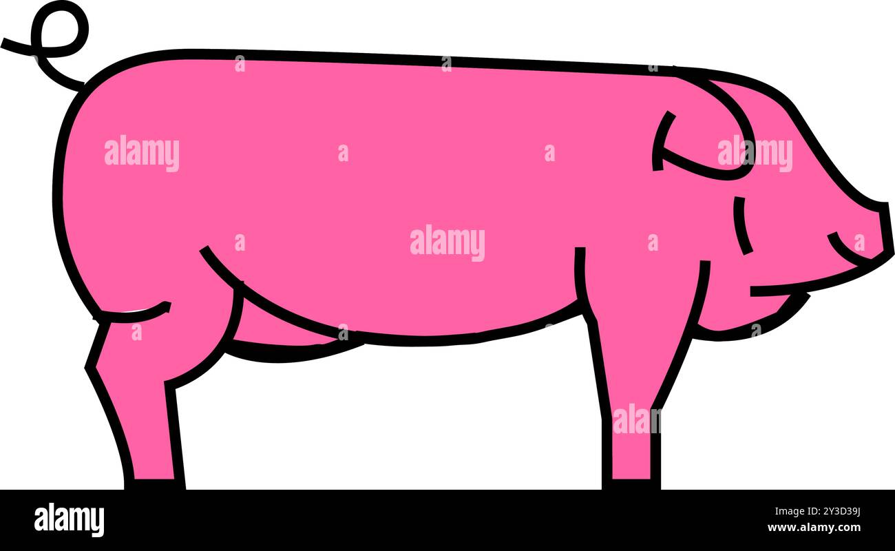 landrace pig breed icon color illustration Stock Vector Image & Art - Alamy