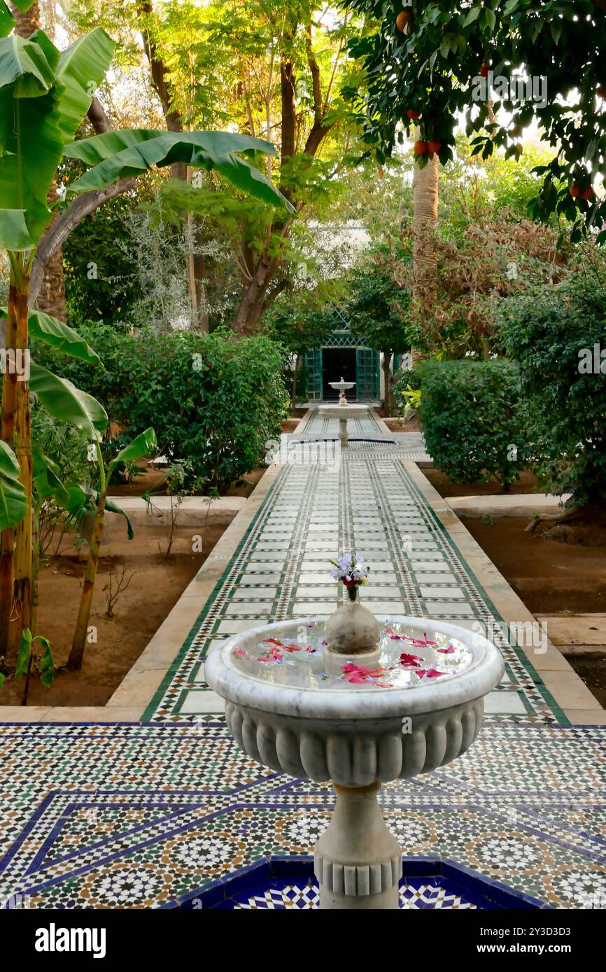 El Bahia Palace, Marrakesh, Imperial city of Morocco Stock Photo - Alamy