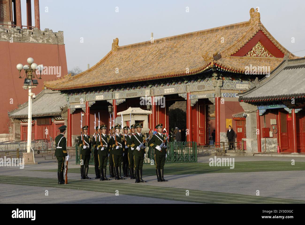 Palace Guards in front of the Forbidden City, Beijing, China, Asia ...