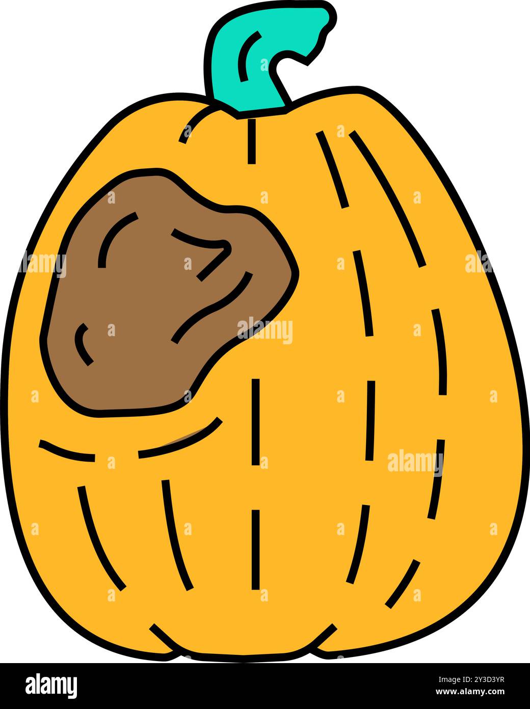 pumpkin rotten food icon color illustration Stock Vector Image & Art ...