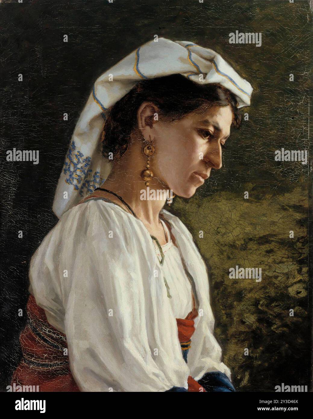 Italian Model, Half-Length Portrait, 1877 Stock Photo - Alamy